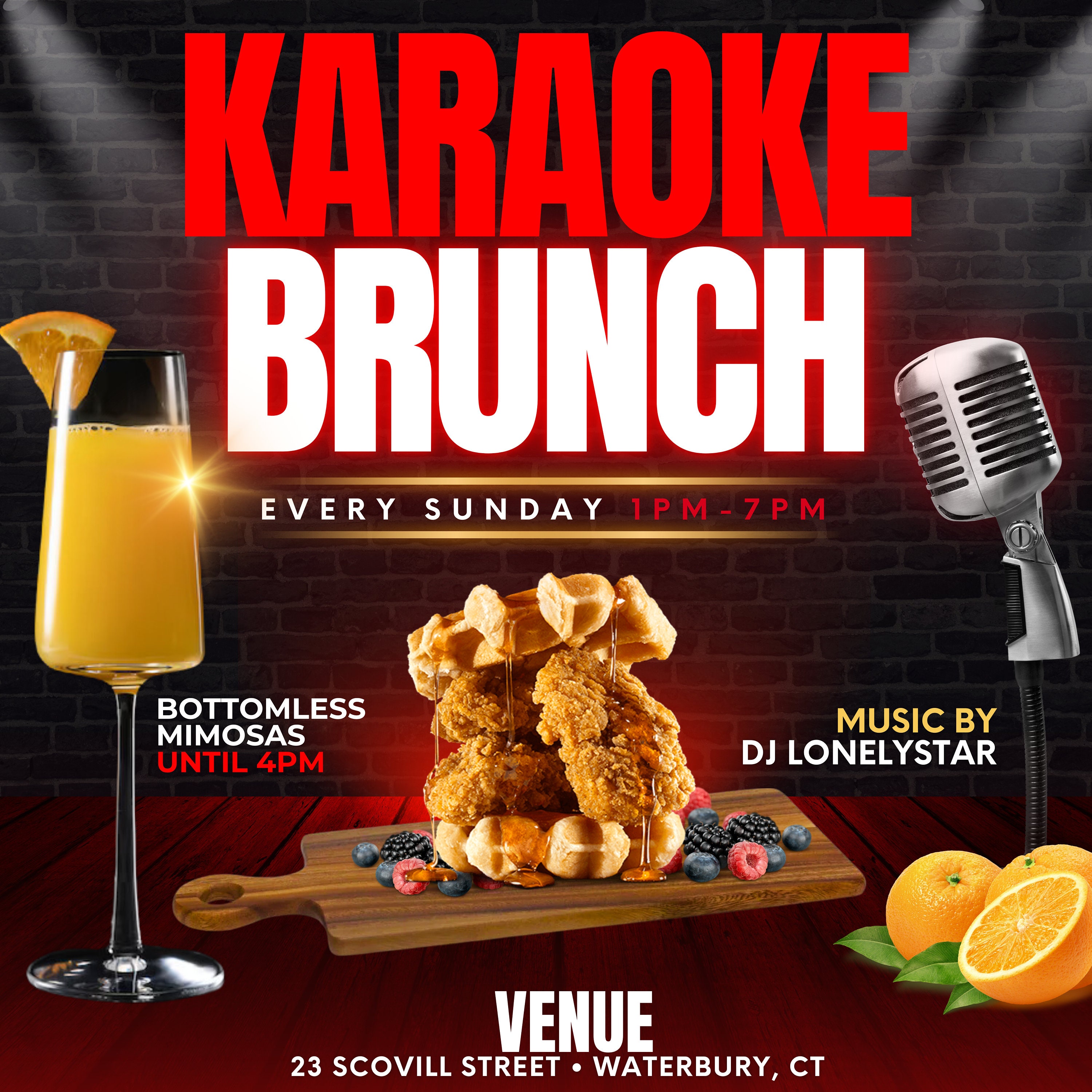 Editable Motion/animated Karaoke Brunch Flyer Canva Template - Etsy