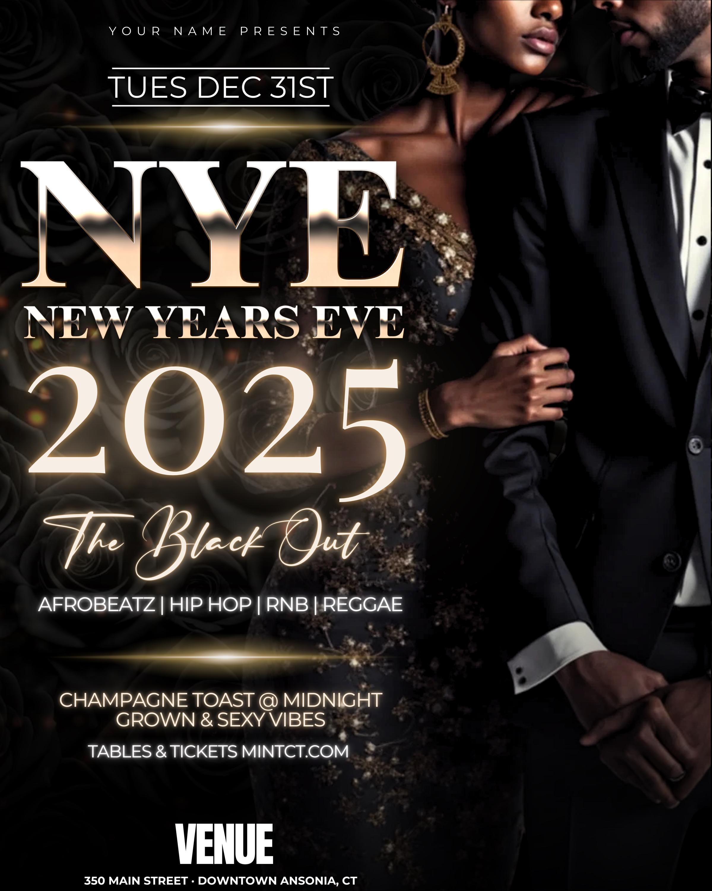 Editable Canva Motion Club Flyer Template -ball Drop New Years Eve 2025 ...