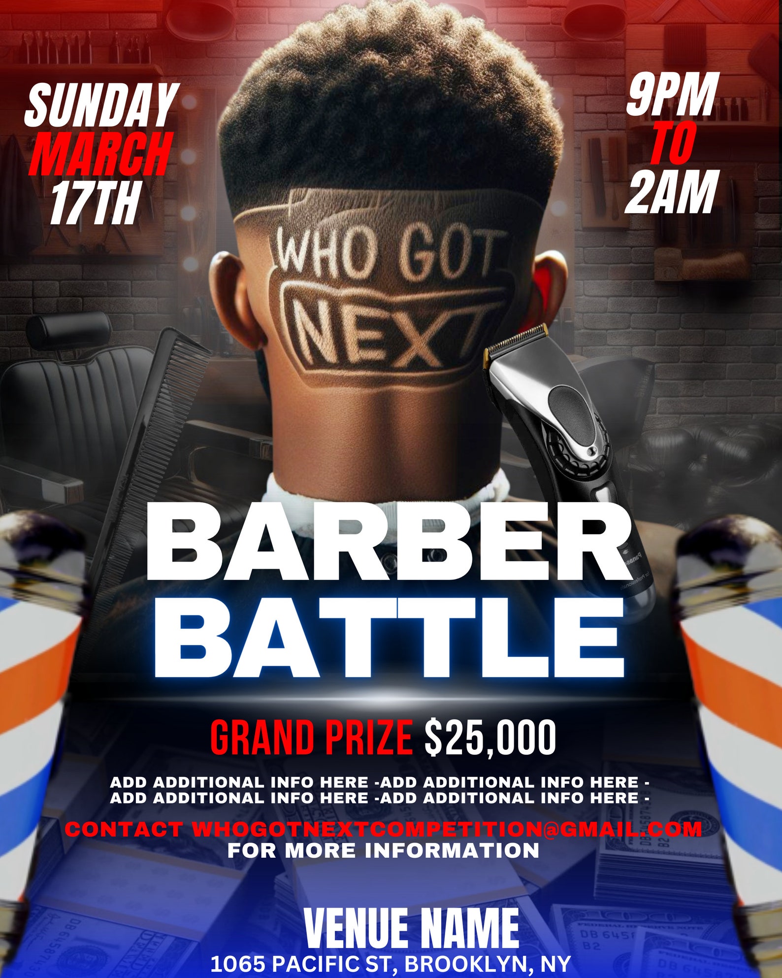Editable Barber Battle Motion/animated Flyer Canva Template - Etsy