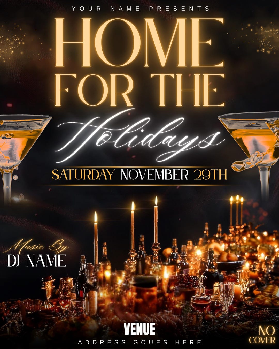 Editable Motion/animated Club Flyer Canva Template Thanksgiving ...