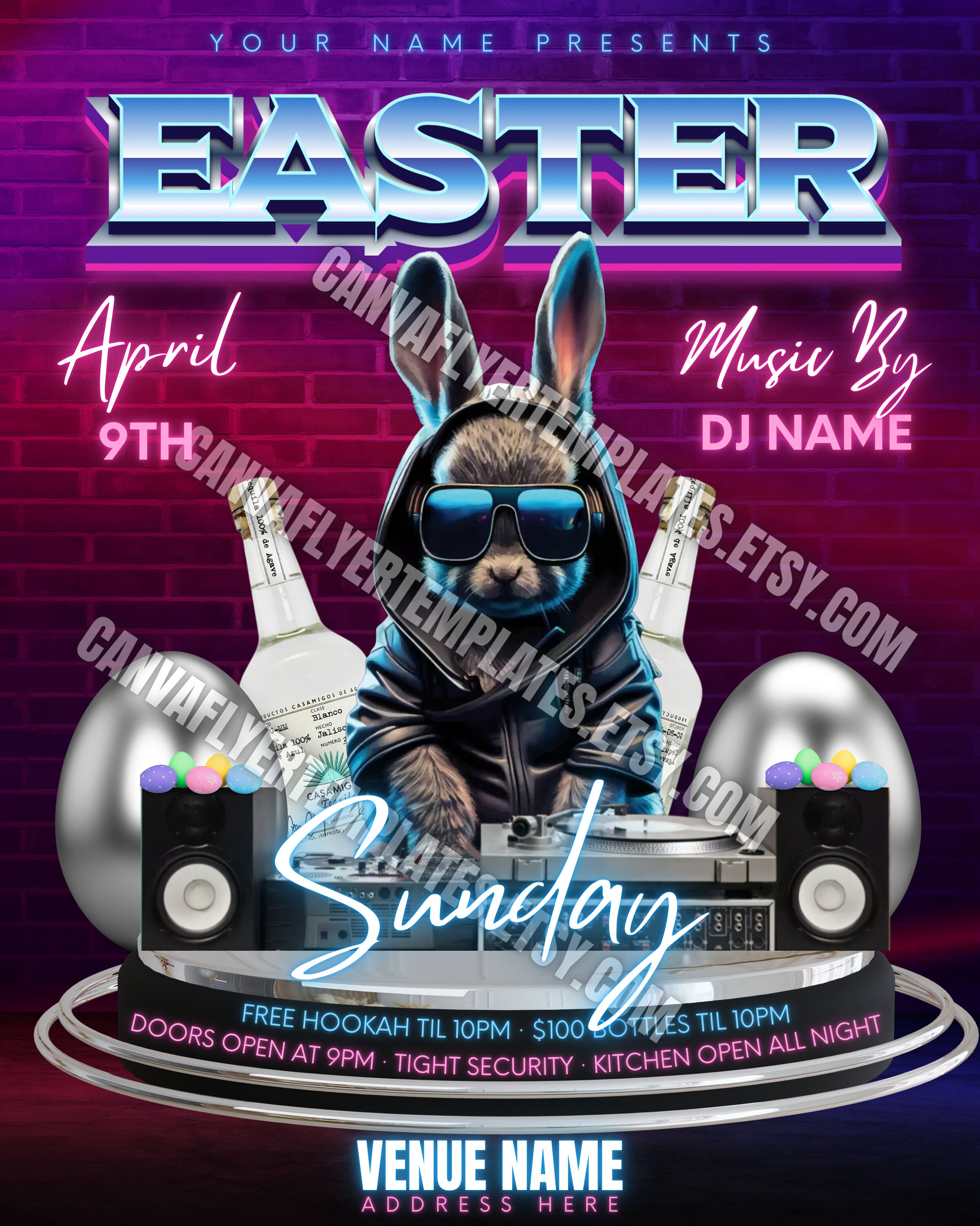 Editable Canva Motion Club Flyer Template Easter Sunday - Etsy