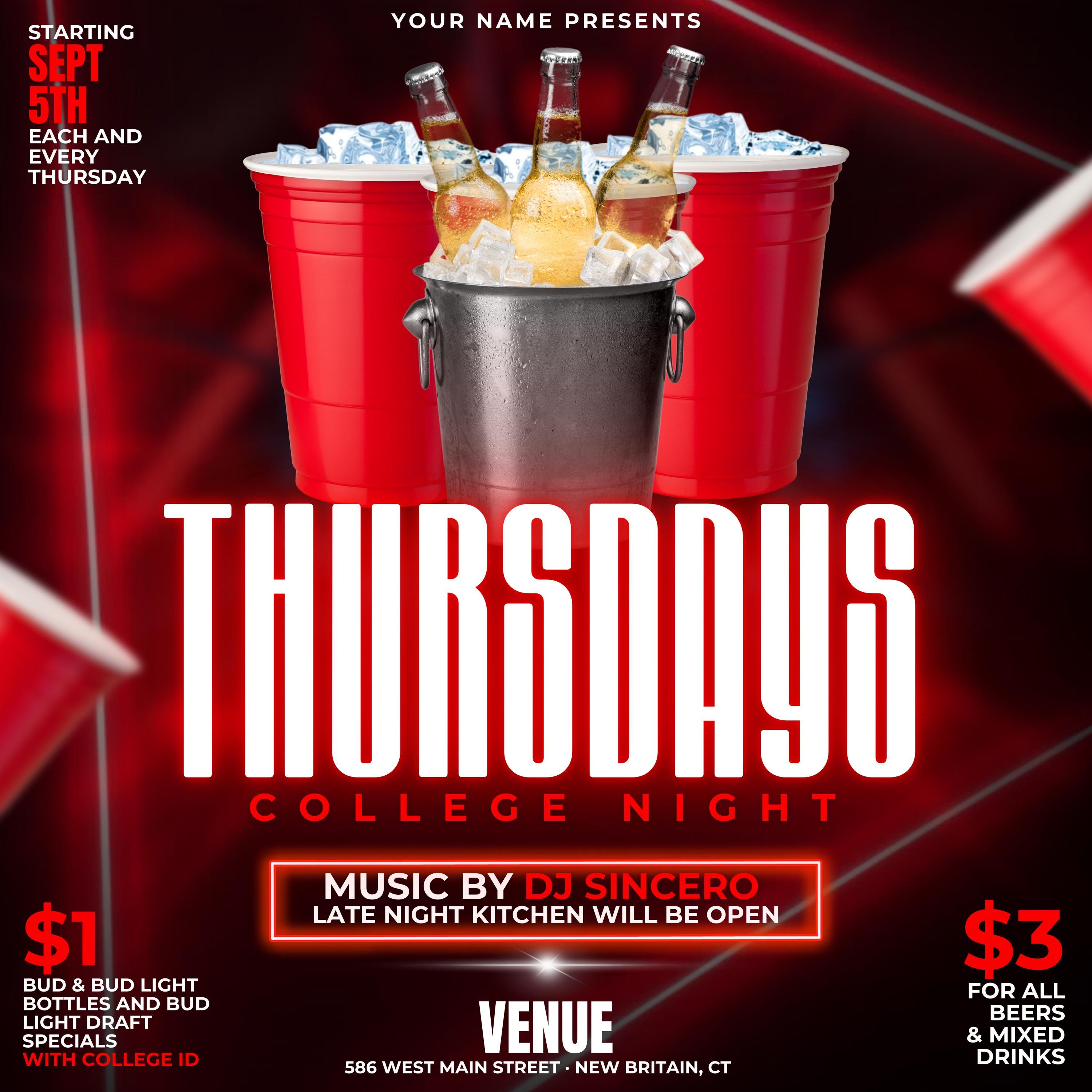 Editable College Night Animated Club Flyer Canva Template - Etsy