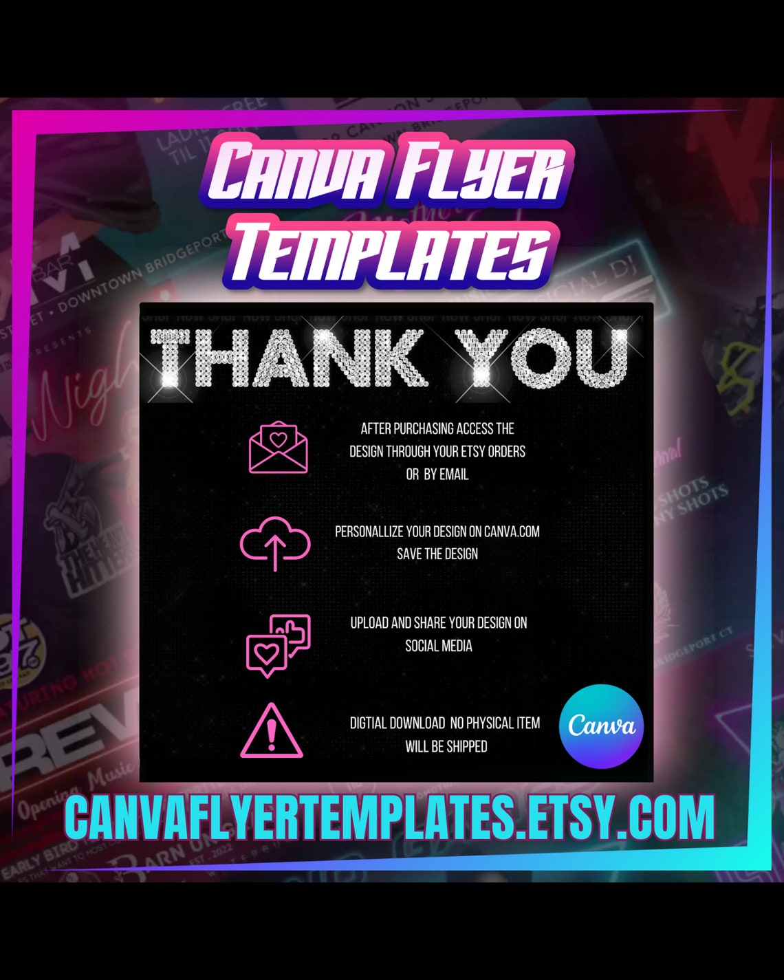 Editable Canva Motion Club Party Flyer Template - Etsy