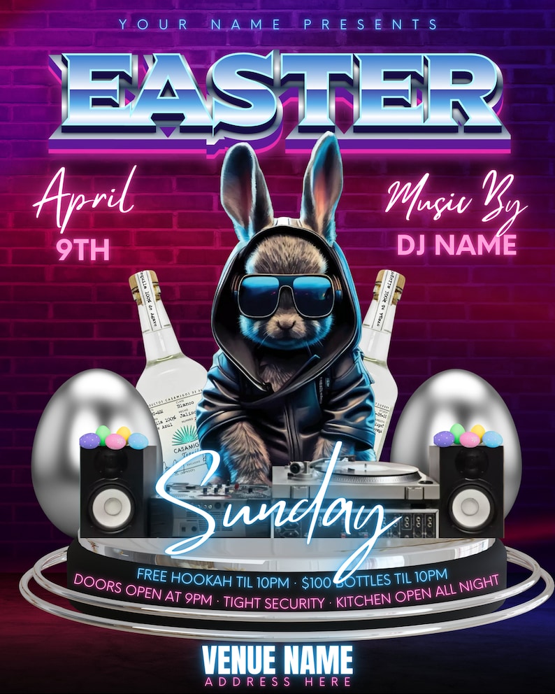 Editable Canva Motion Club Flyer Template Easter Sunday Easter Party - Etsy
