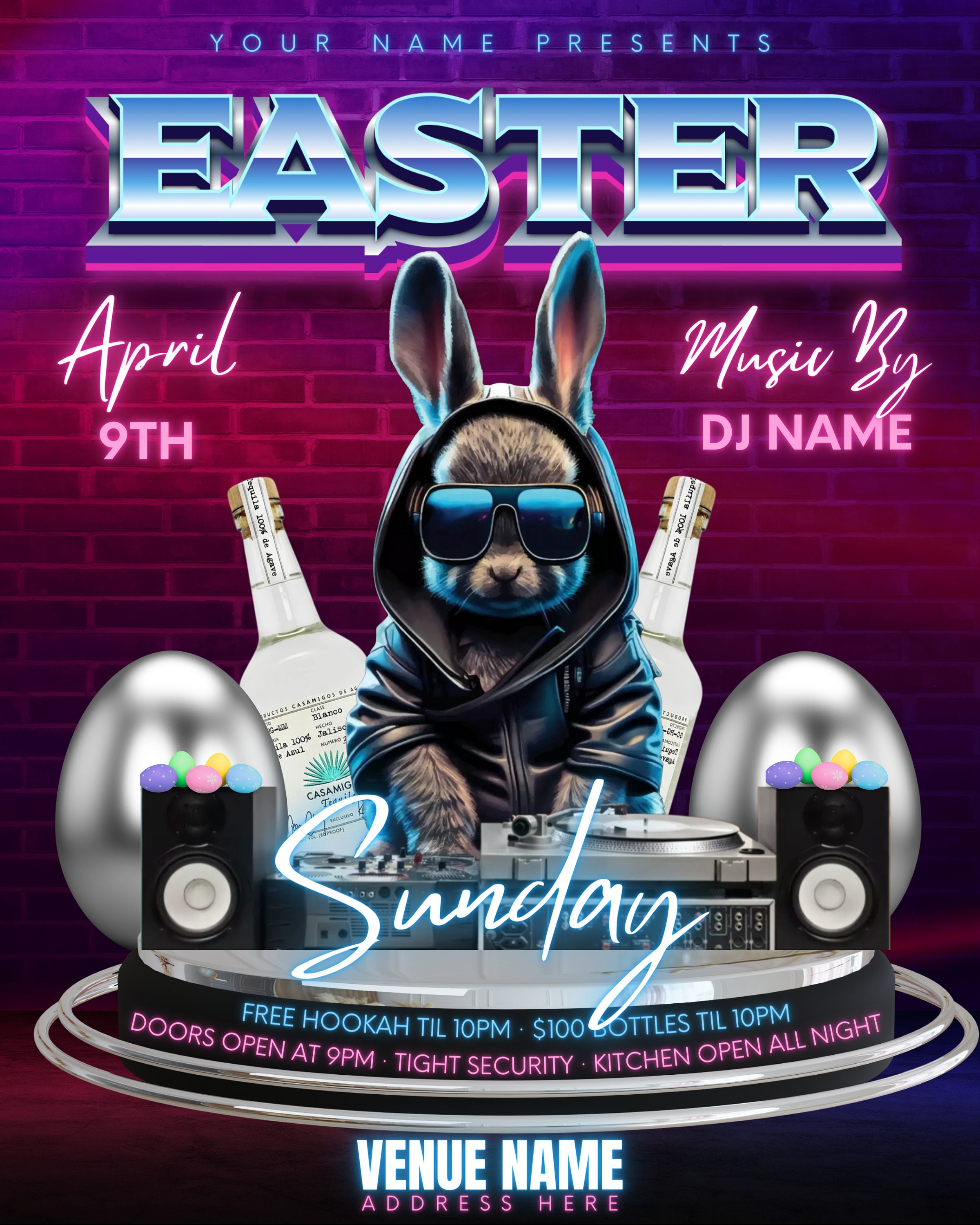Editable Canva Motion Club Flyer Template Easter Sunday Easter Party - Etsy