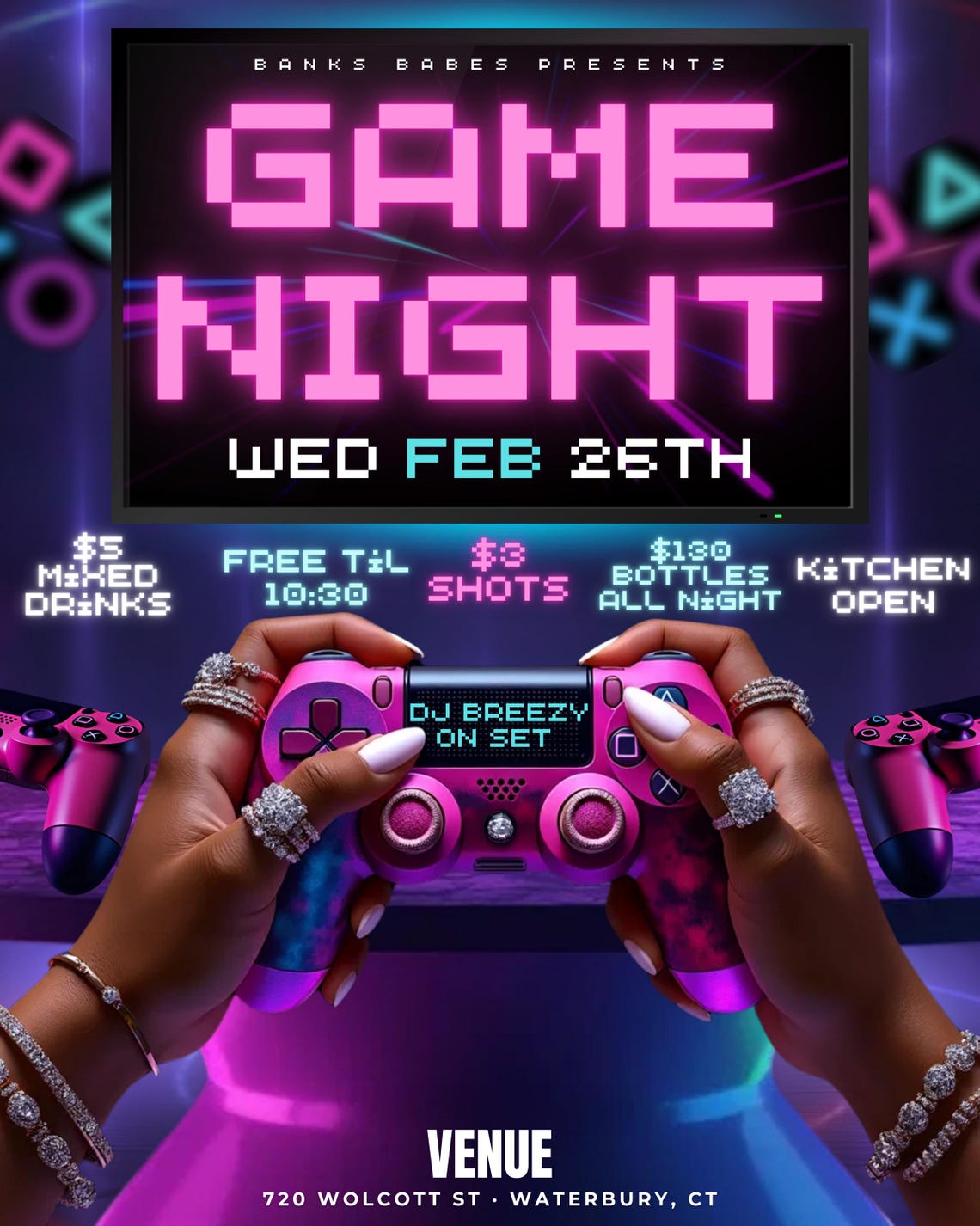 Editable Canva Animated Motion Flyer Template Game Night - Etsy