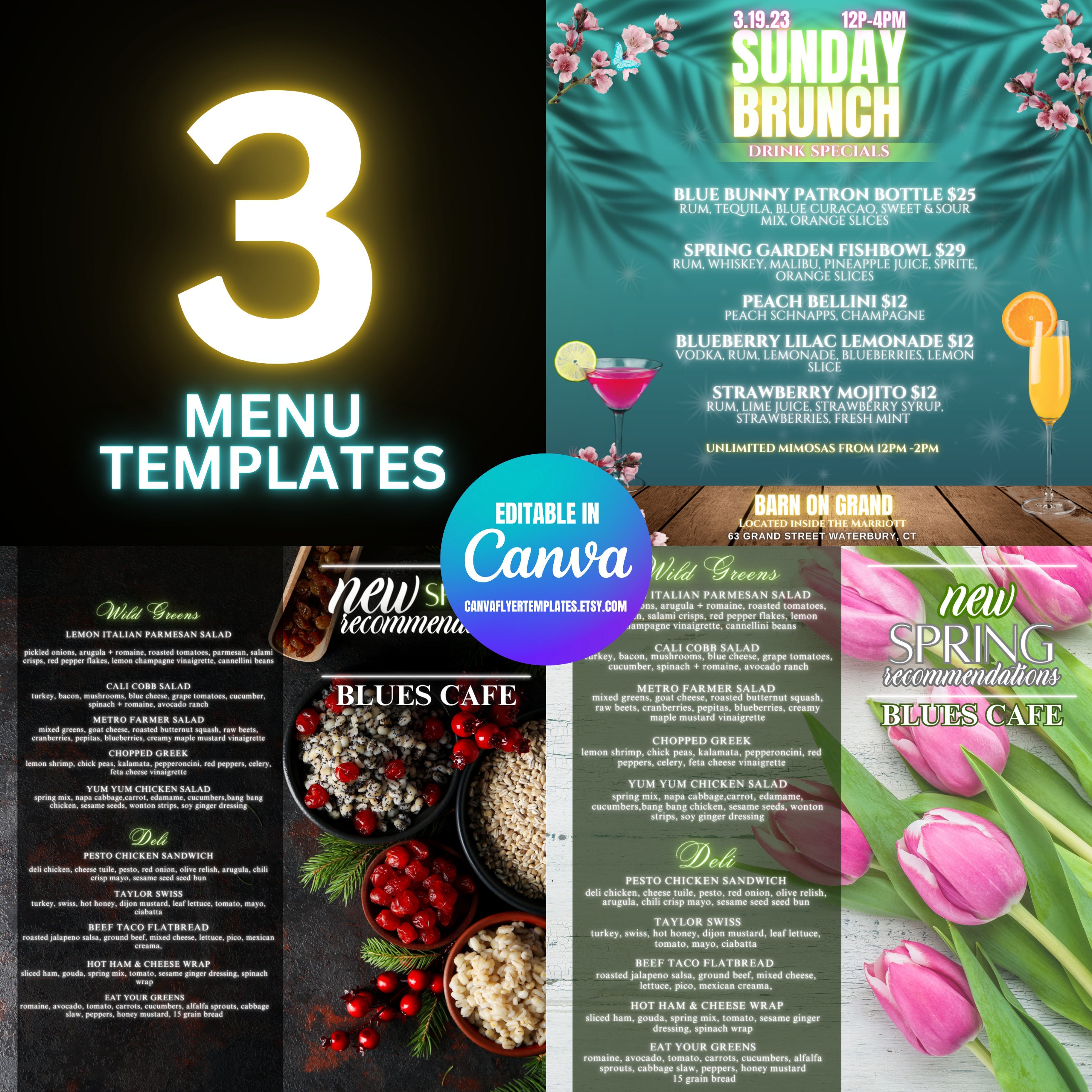 Editable Menu Canva Template - Etsy