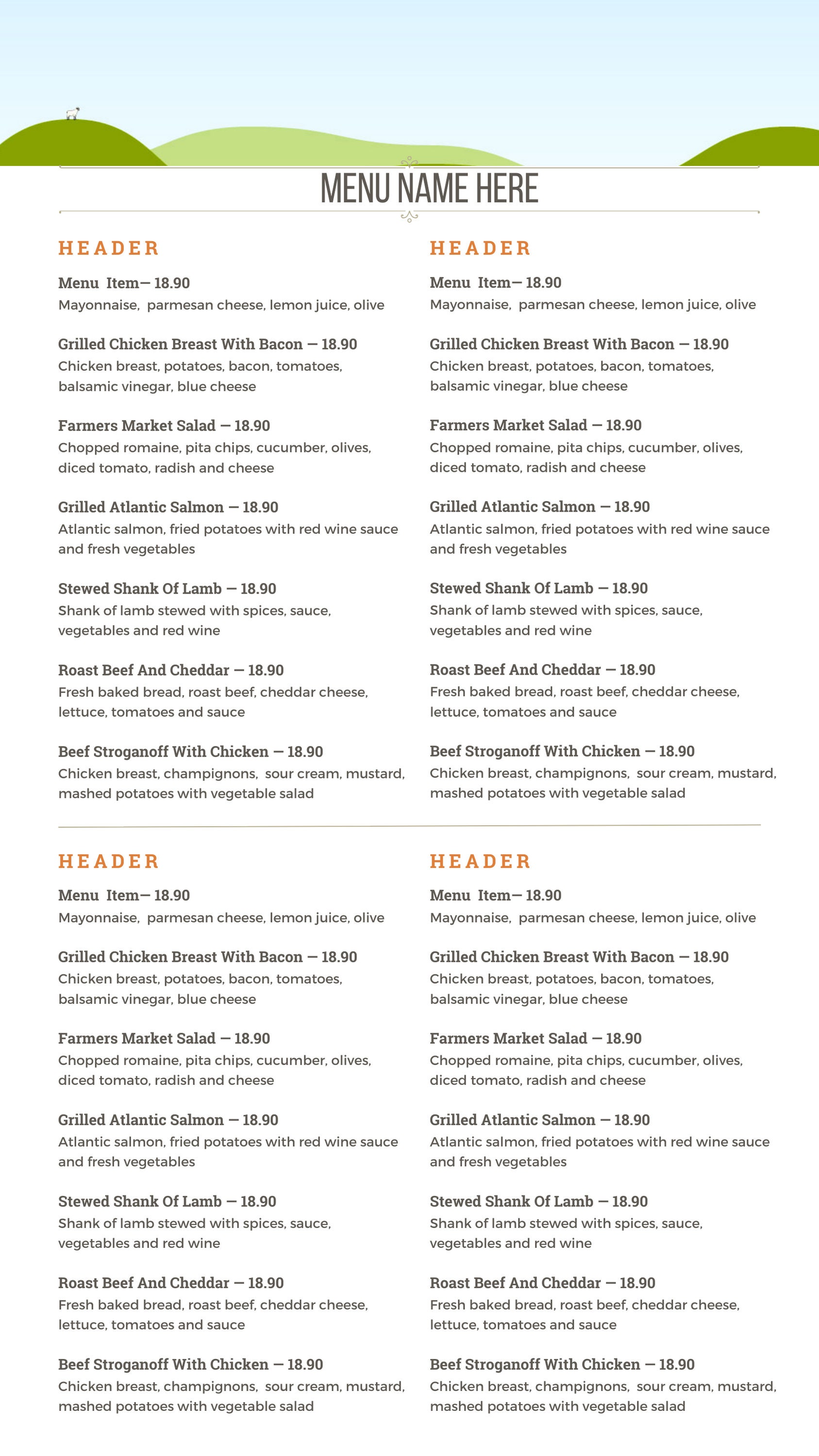 6 Editable Canva Menu Templates - Etsy