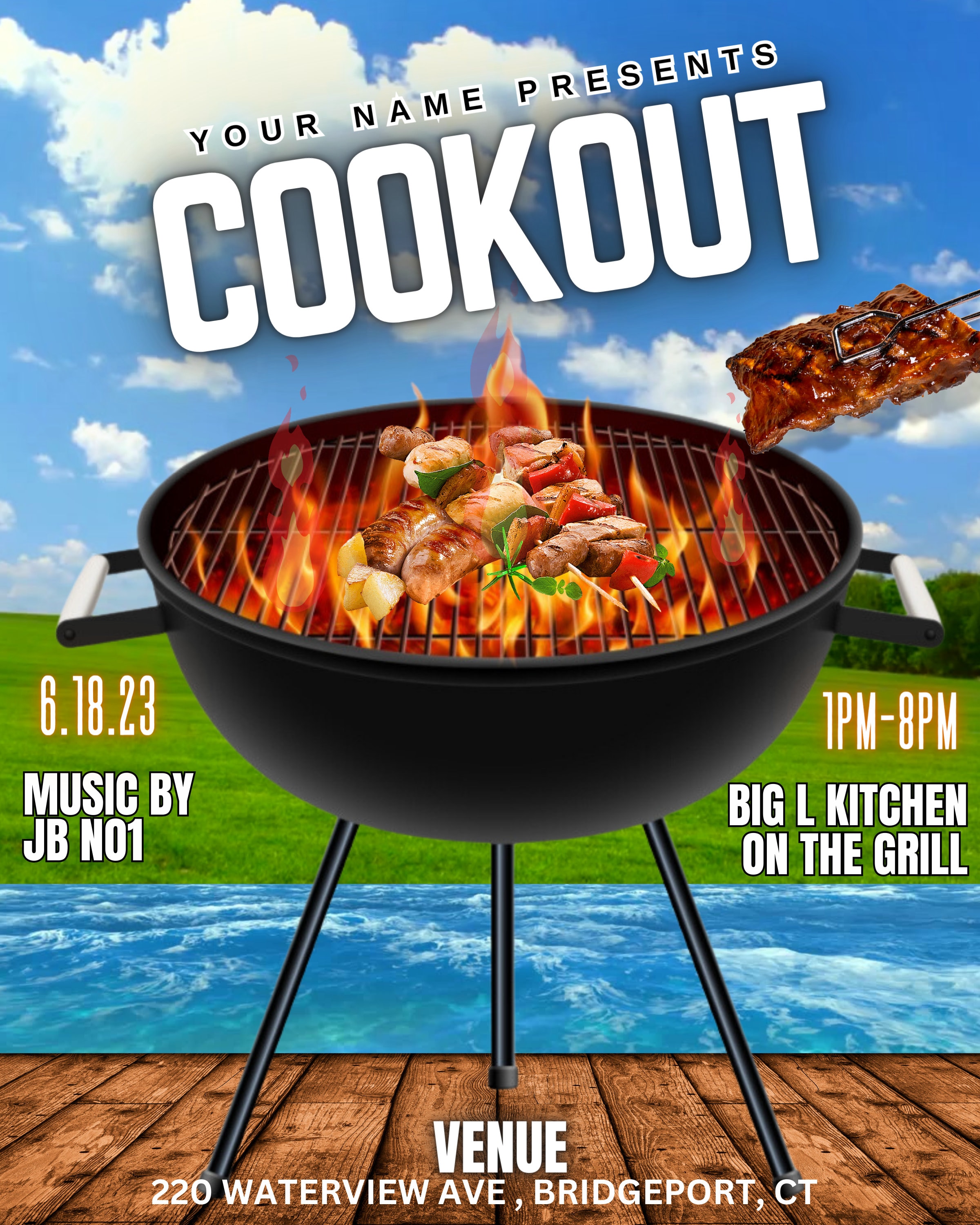 Editable Canva Motion Animated Cookout Bbq Flyer Template A Party Flyer ...