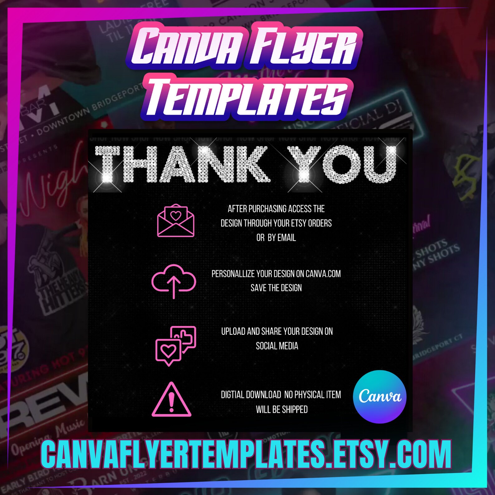 Editable Motion Animated Club Flyer Canva Template - FREAKY FRIDAY - Etsy