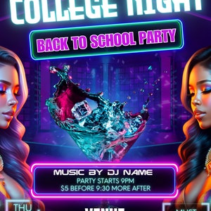 Editable Canva Motion/animated College Night Club Flyer Template - Etsy