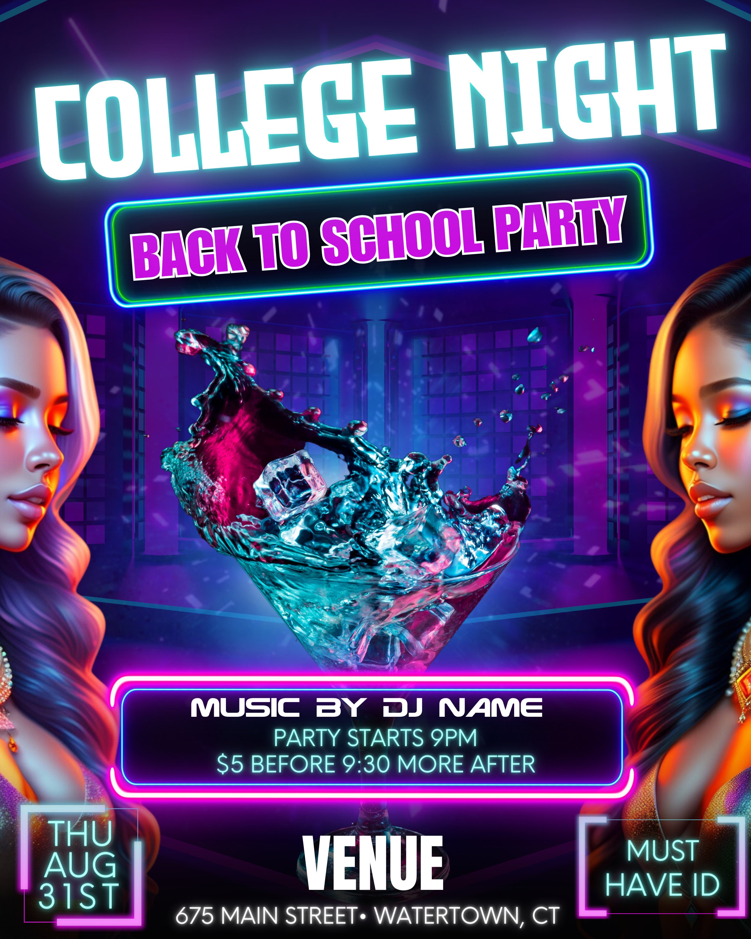 Editable Canva Motion/animated College Night Club Flyer Template - Etsy