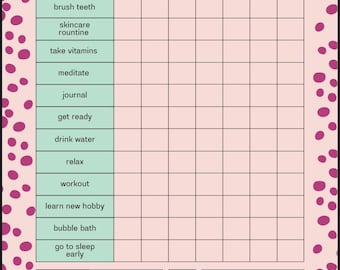 Self-care Chart - Etsy