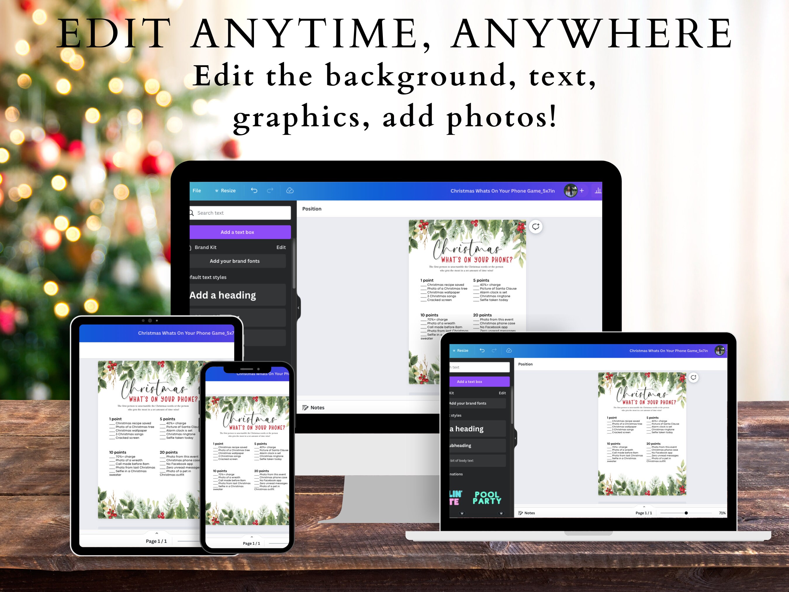 Editable Christmas Games What's in Your Phone Christmas Party Games ...
