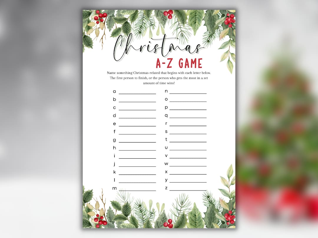 Editable A-Z Christmas Game Christmas Party Games Christmas Game ...