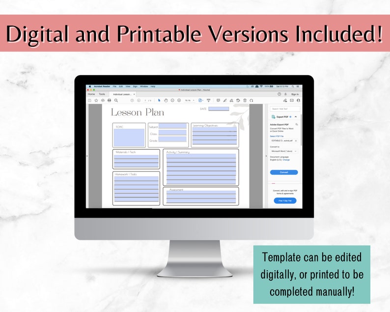 Lesson Plan Template, Weekly Lesson Planner Printable, Daily Plans ...