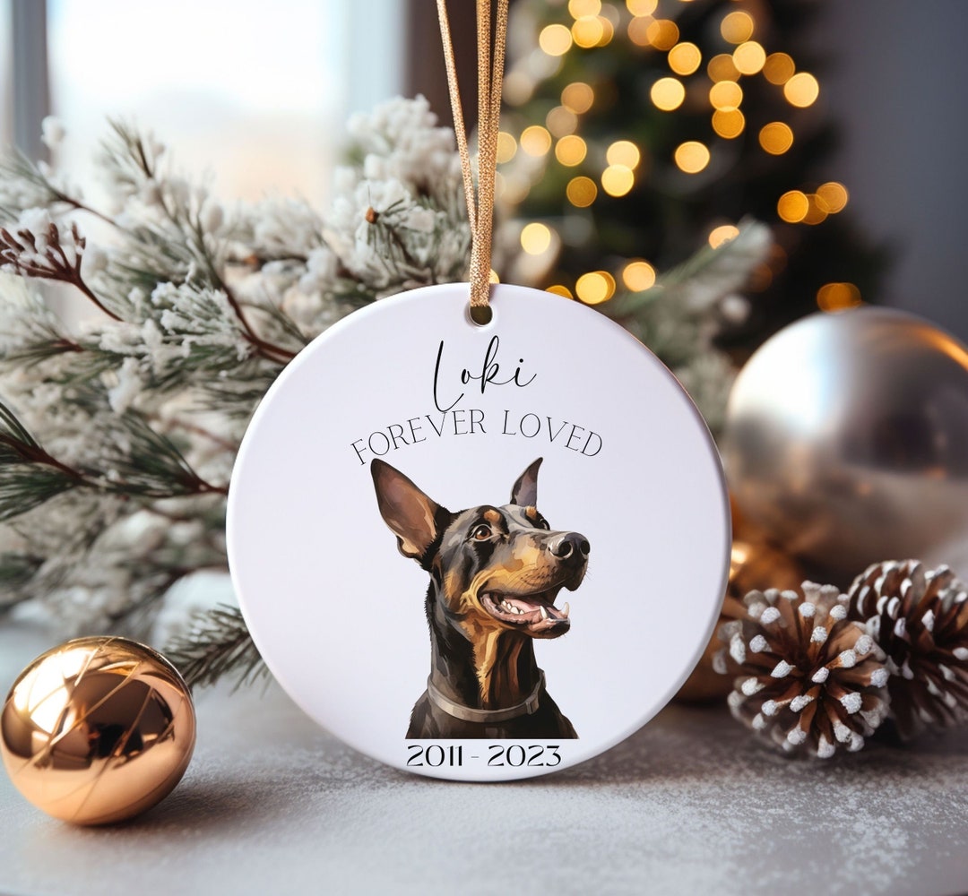 Personalized Doberman Memorial Christmas Ornament | Personalized Dog ...