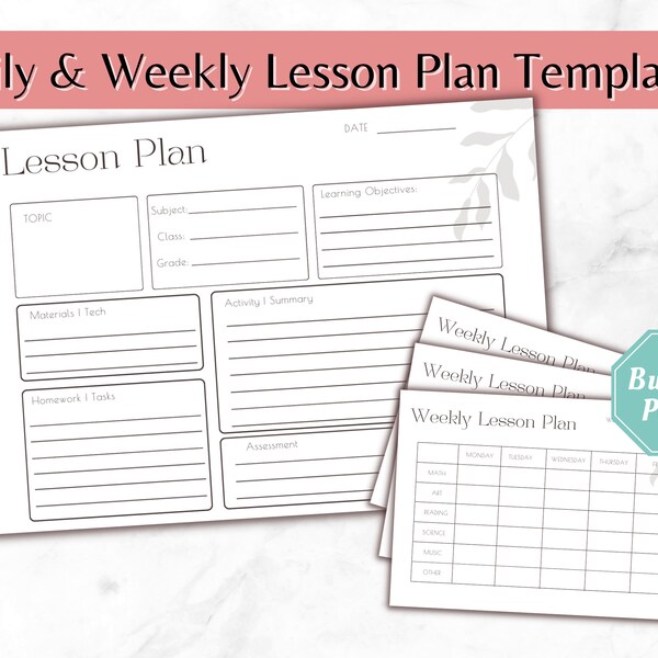 Detailed Lesson Plan Template - Etsy