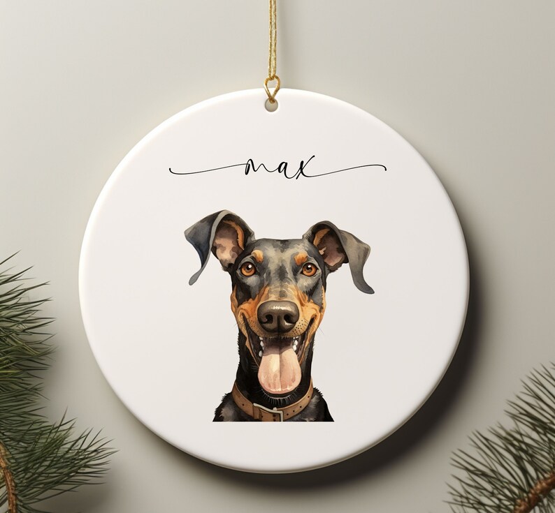 Personalized Doberman Christmas Ornament | Personalized Dog Christmas Decoration | Christmas ...
