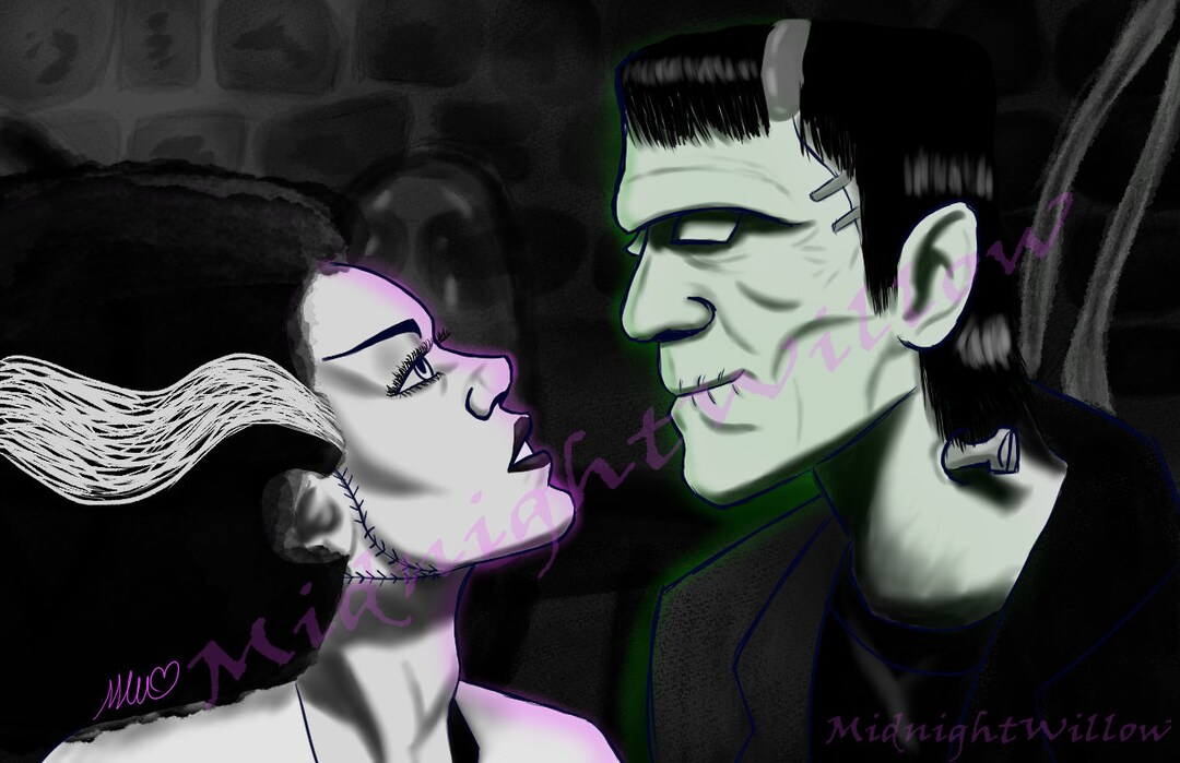 The Monster and His Bride 11x17 Print - Etsy