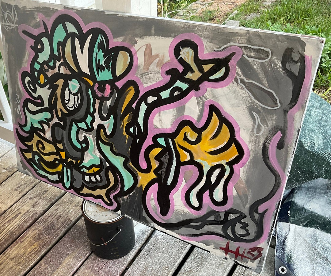 ORIGINAL | Abstract Painting / Graffiti Art | “hand That Feeds” - Etsy