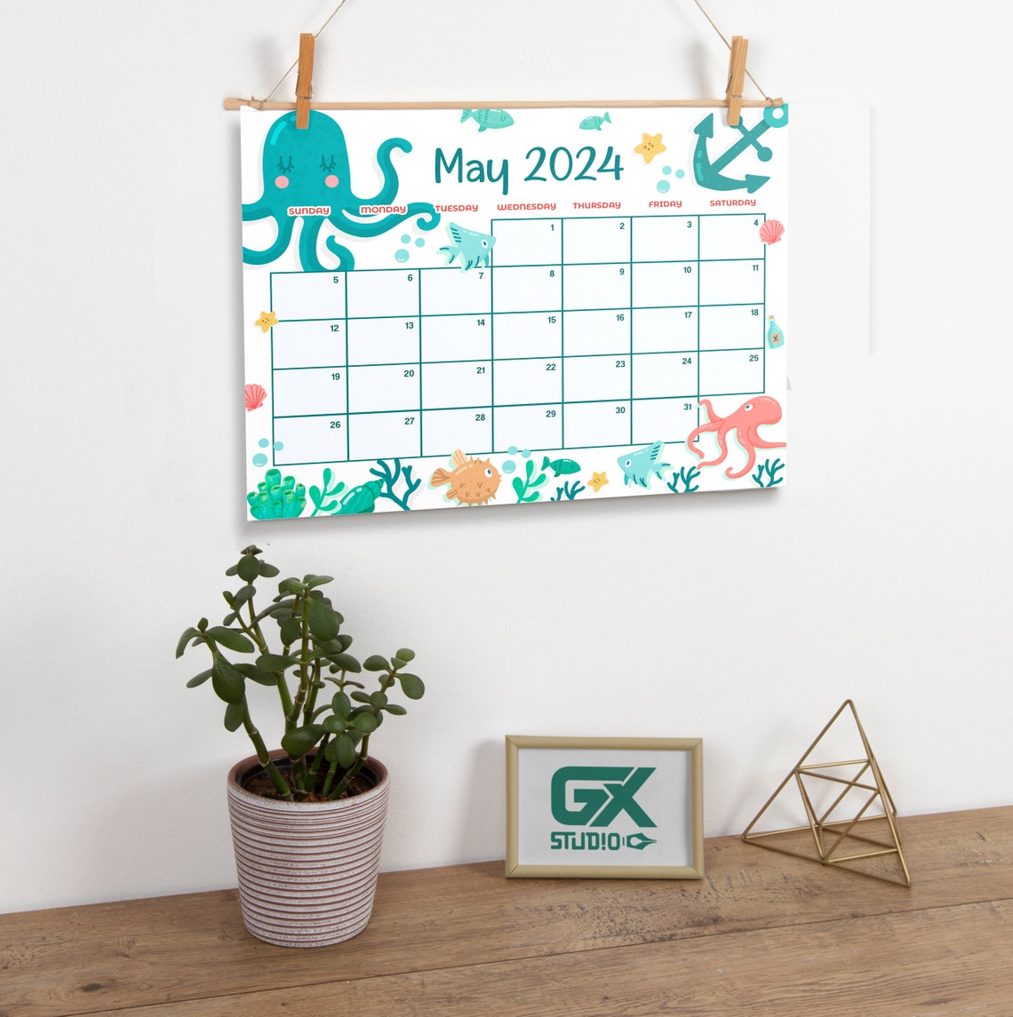 EDITABLE May 2024 Calendar, Fillable Spring Planner, Monthly Schedule ...