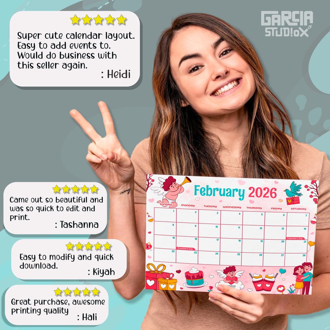 February 2026 Valentines Day Calendar Printable for Kids - Cute ...