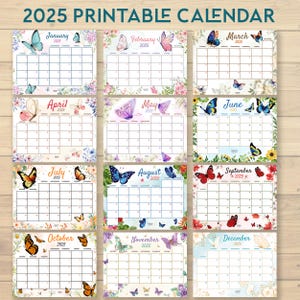2025 Kids Calendar | Editable Monthly Calendar for Children, 12 Months ...