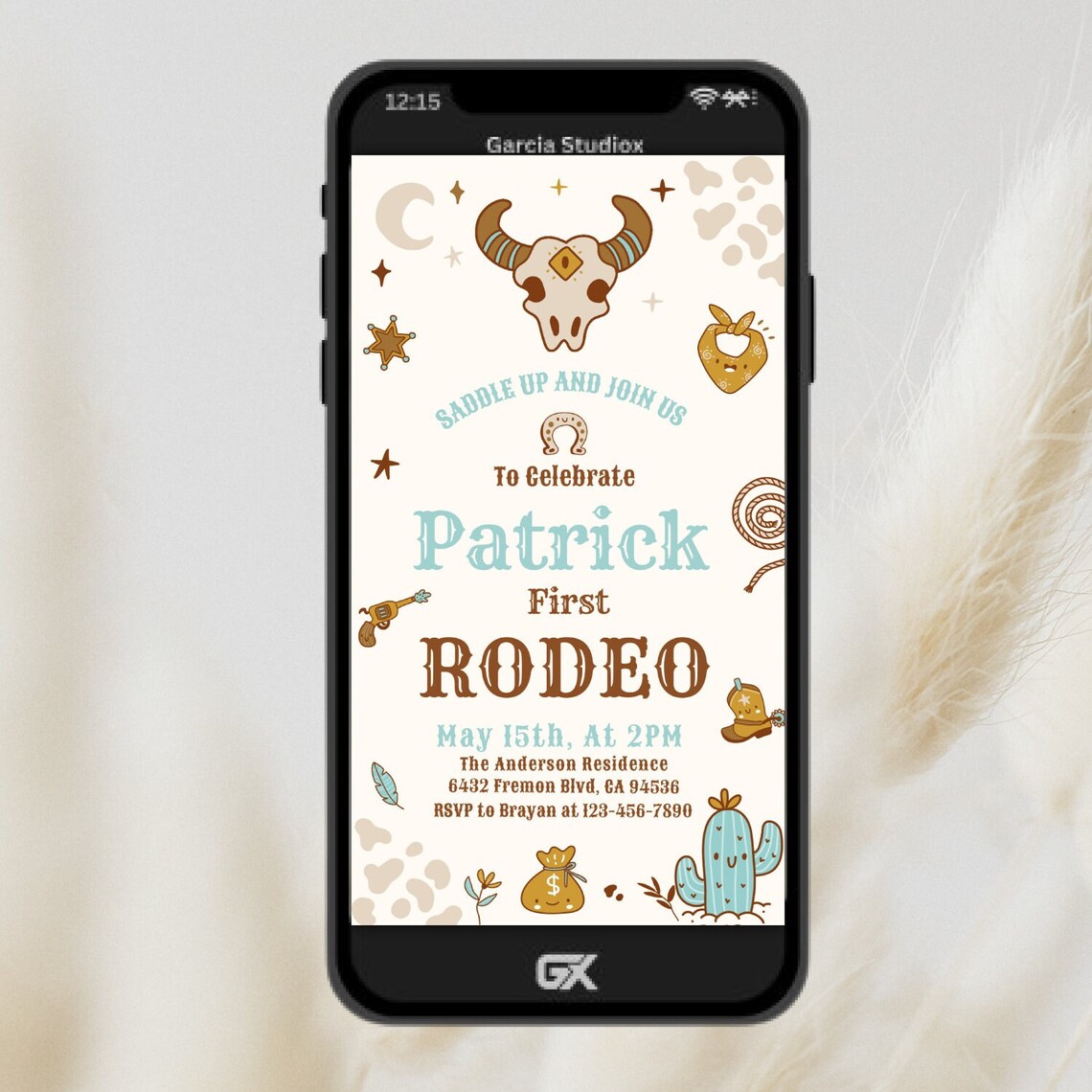 Editable My First Rodeo Invitation Cowboy Invitation Birthday ...