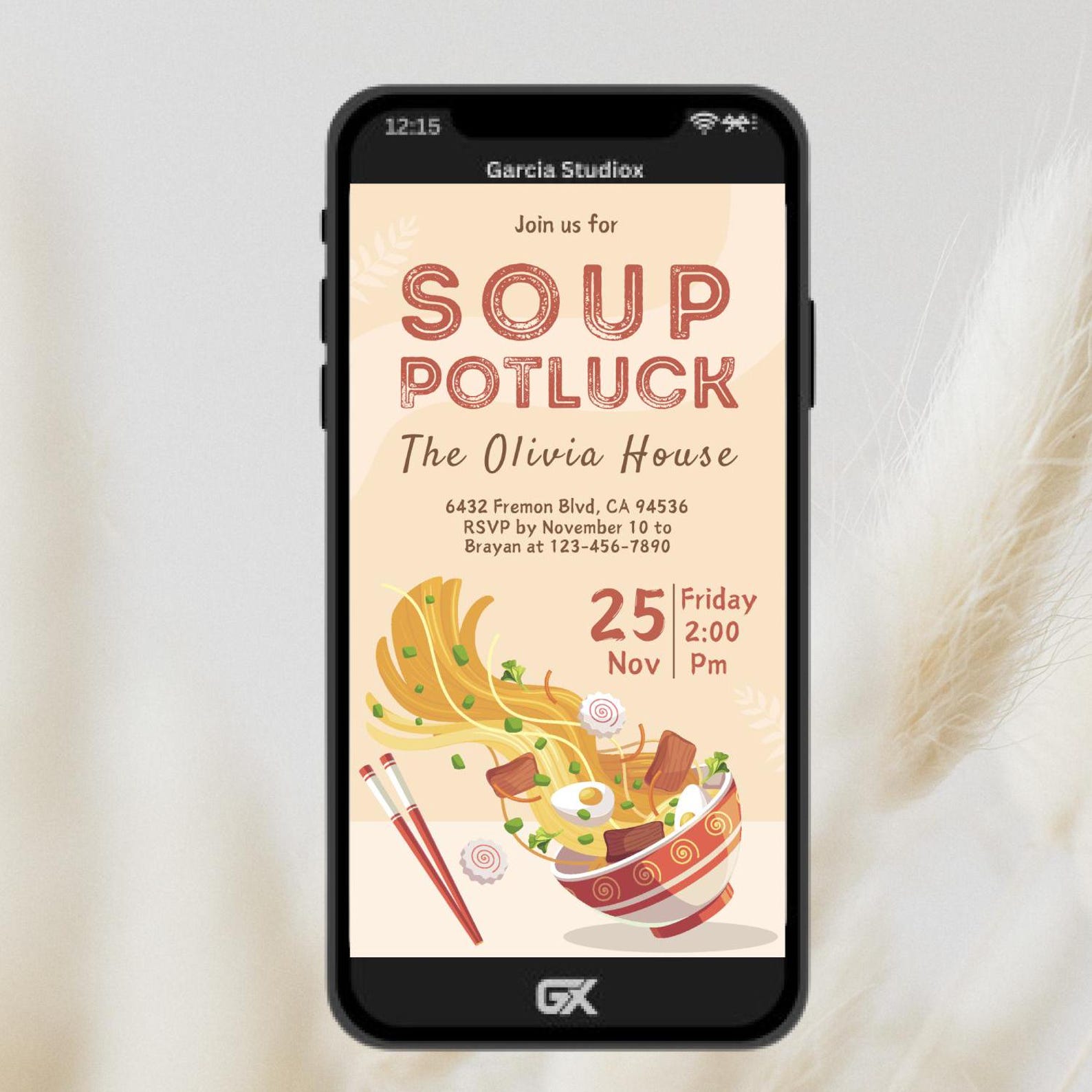 Editable Soup Potluck Invitation, Custom Soup Party Template for ...