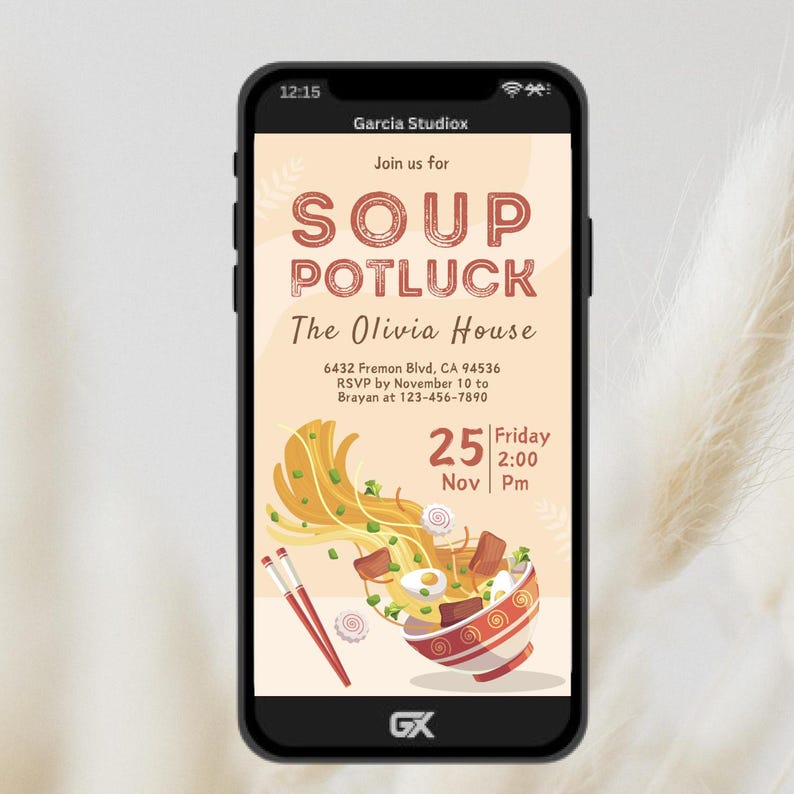 Editable Soup Potluck Invitation, Custom Soup Party Template for ...