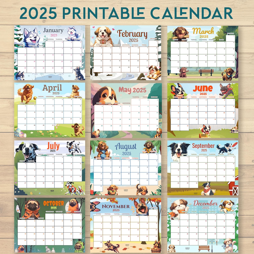 2025 Calendar Kids | Editable Monthly Calendar for Children, School and ...