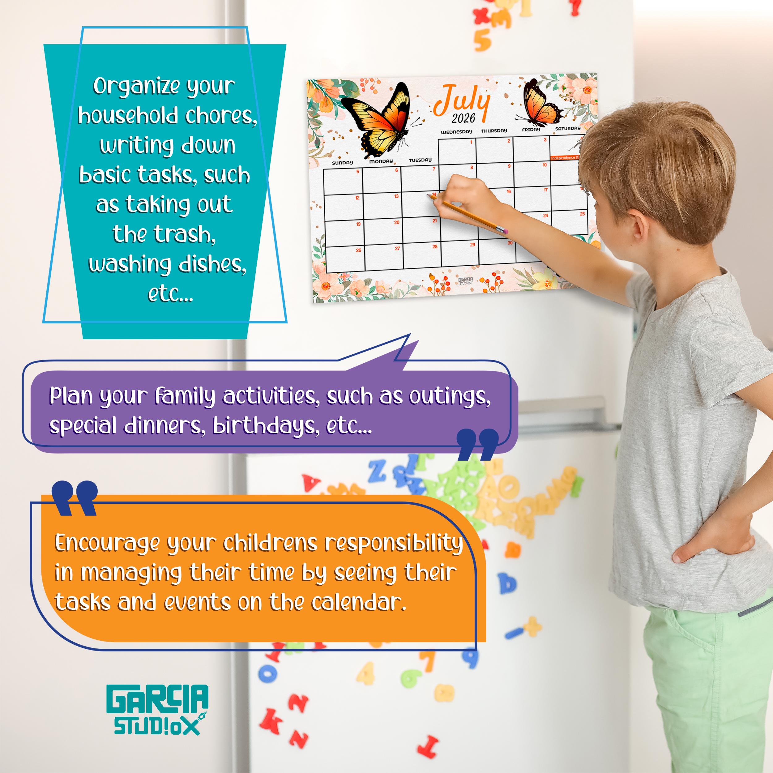 Butterfly July 2025 Calendar: Printable, Editable (PDF & JPG) - Etsy