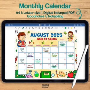 EDITABLE August 2025 Calendar, Fillable Back to School Planner, Monthly ...