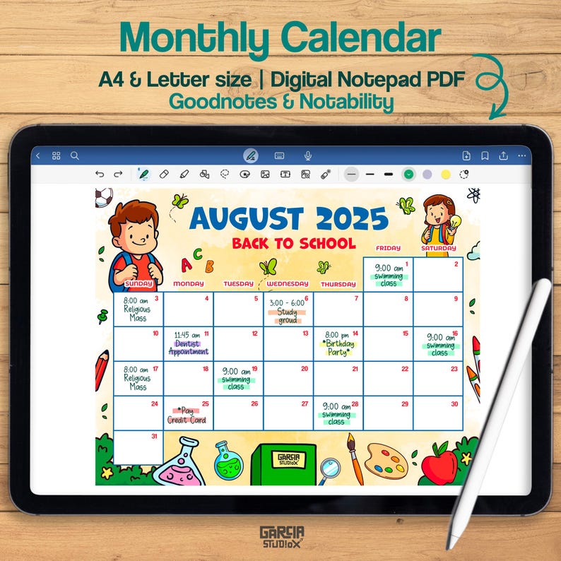 EDITABLE August 2025 Calendar, Fillable Back to School Planner, Monthly ...