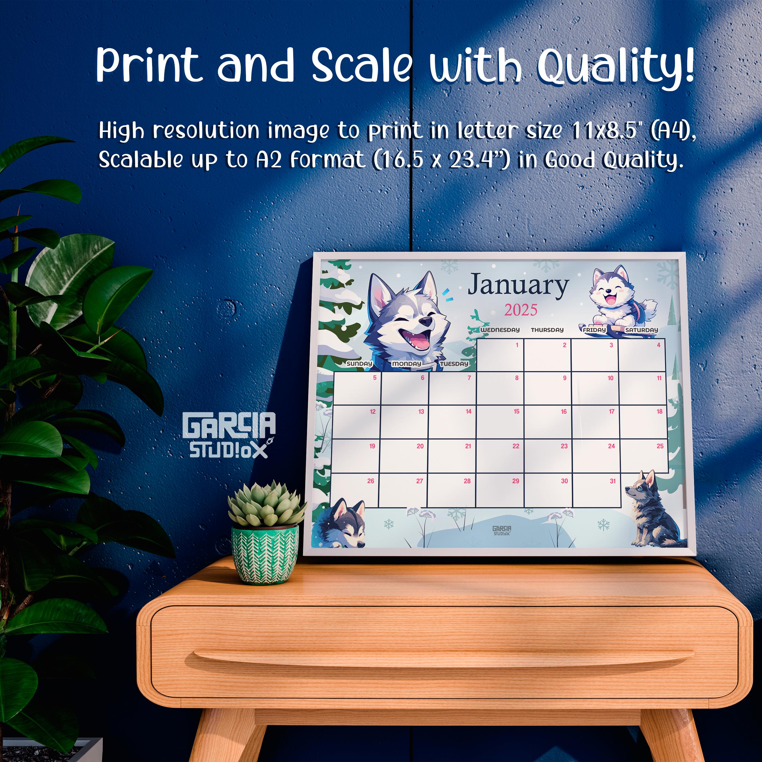 2025 Calendar Kids | Editable Monthly Calendar for Children, School and ...