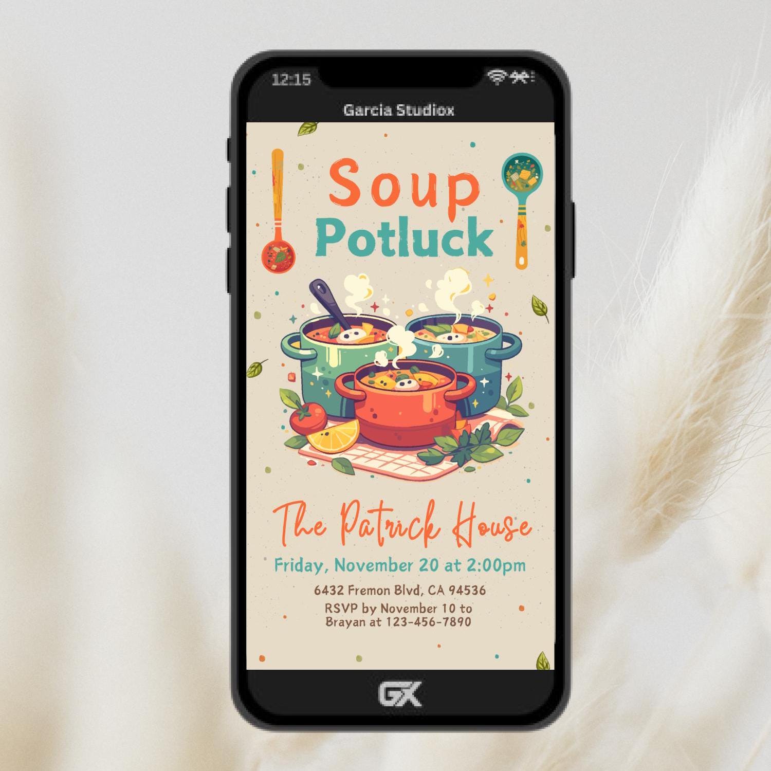 Editable Soup Potluck Invitation, Family and Friends Gathering ...