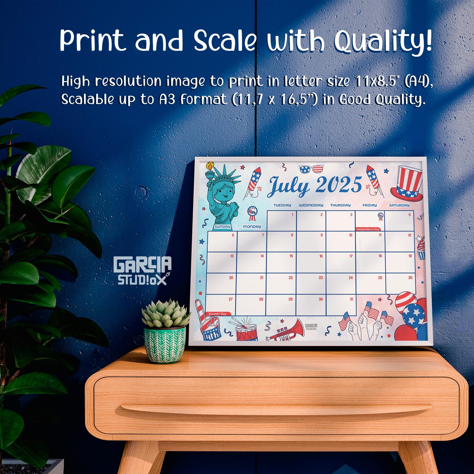 EDITABLE July 2025 Calendar, Fillable Patriot Planner, Monthly Schedule ...