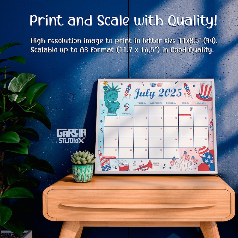 EDITABLE July 2025 Calendar, Fillable Patriot Planner, Monthly Schedule ...