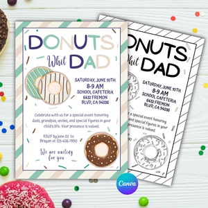 Donuts With Dad, Donuts With Dad Flyer, Donuts With Dad Editable ...