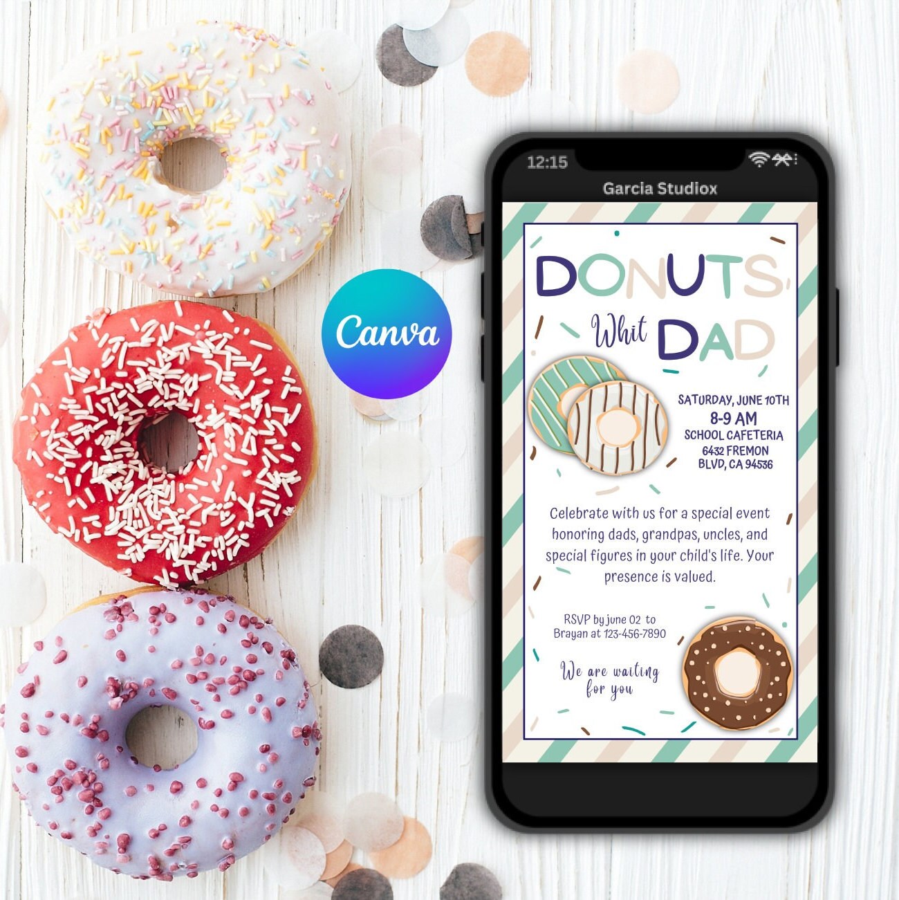 Donuts With Dad, Donuts With Dad Flyer, Donuts With Dad Editable ...