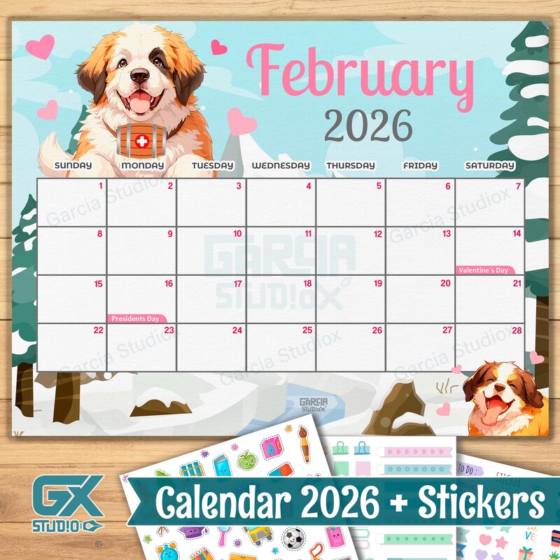 Printable 2026 Monthly Dog Calendars - Etsy