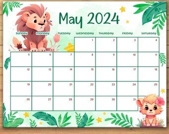 EDITABLE May 2024 Calendar, Fillable Spring Planner, Monthly Schedule ...