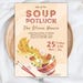 Editable Soup Potluck Invitation, Custom Soup Party Template for ...