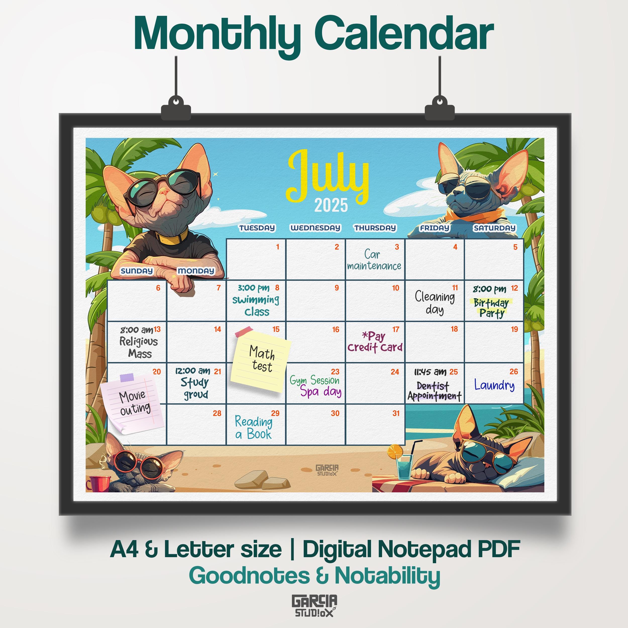 2025 Kids Calendar | Editable Monthly Calendar for Children, School and ...