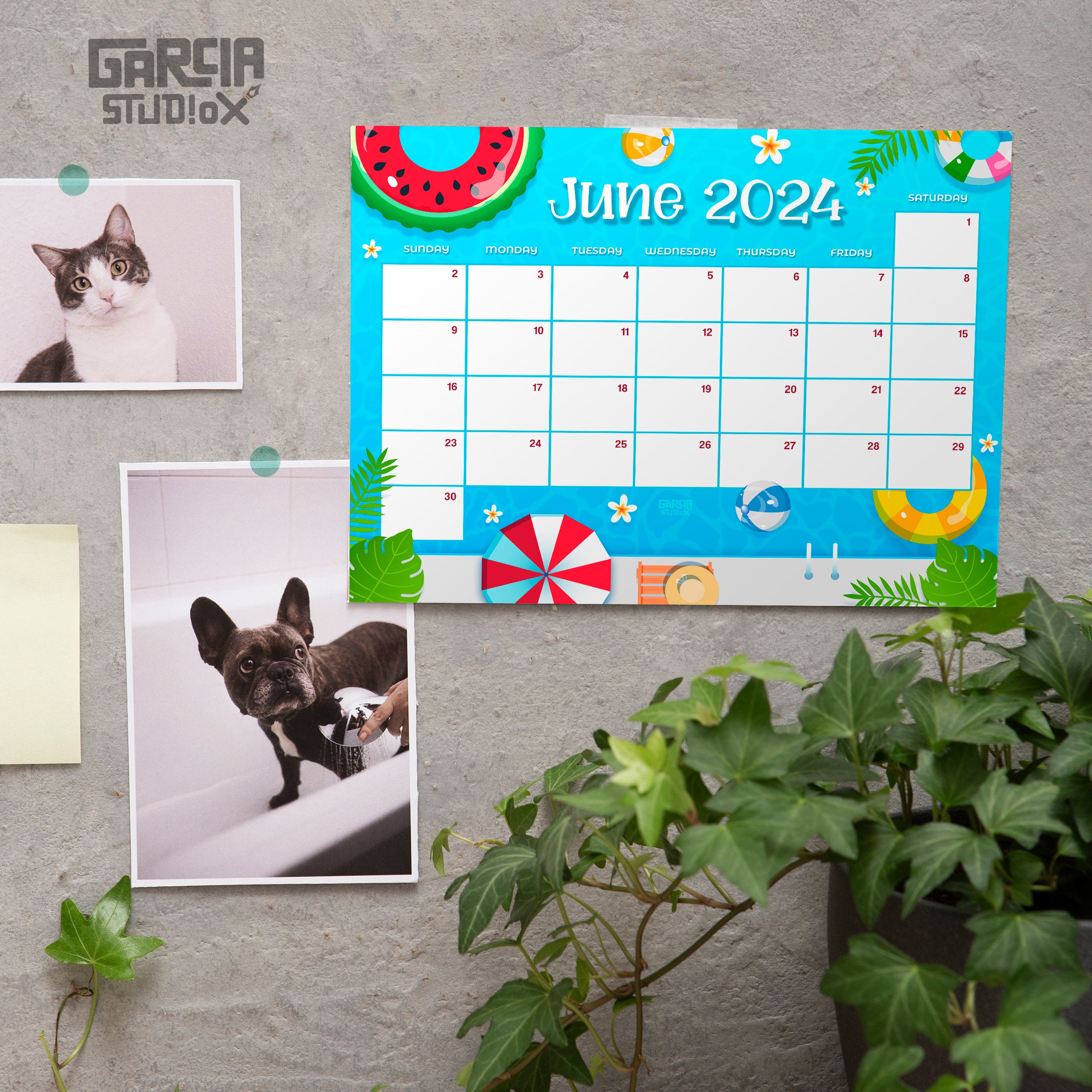 EDITABLE June 2024 Calendar, Fillable Summer Planner, Monthly Schedule ...