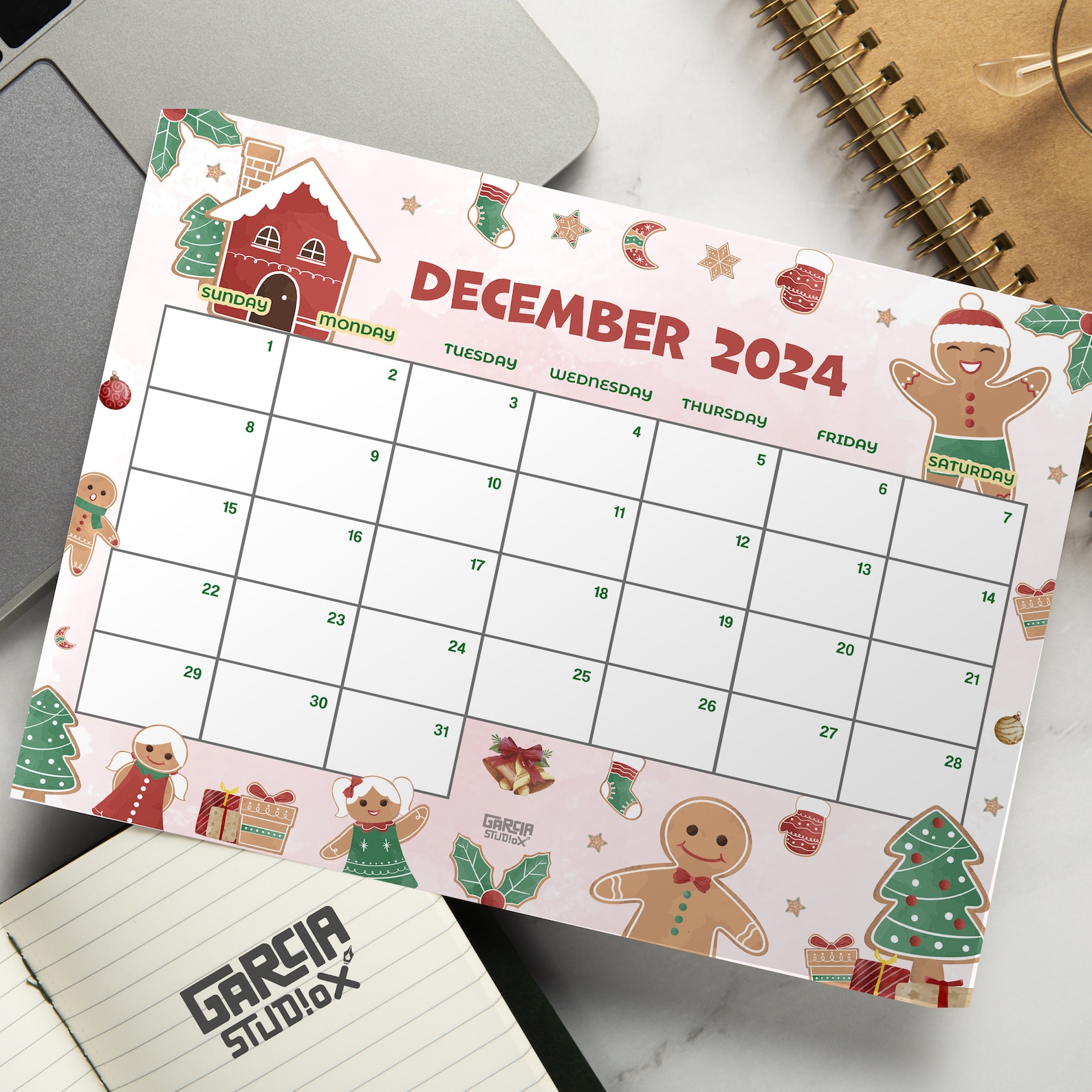 EDITABLE December 2024 Calendar, Fillable Christmas Planner, Monthly ...