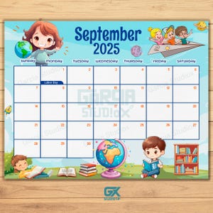 EDITABLE September 2025 Kids Calendar – Children's Land Theme With ...