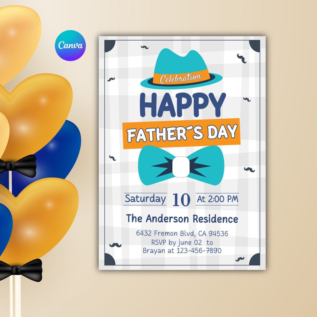 Fathers Day Celebration Invitation, Father's Day Brunch, Celebrate Dad ...