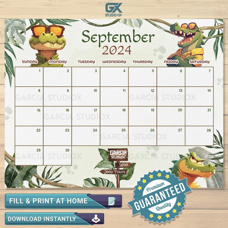 September Calendar - Etsy